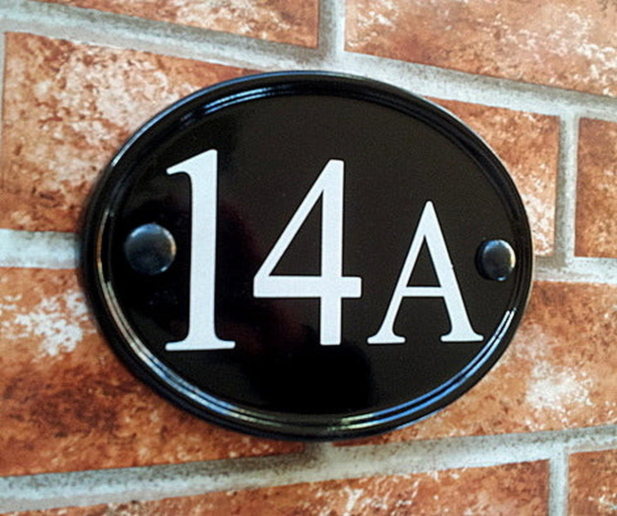Small Classic Oval Number Sign - 150mm x 115mm | House Sign Shop