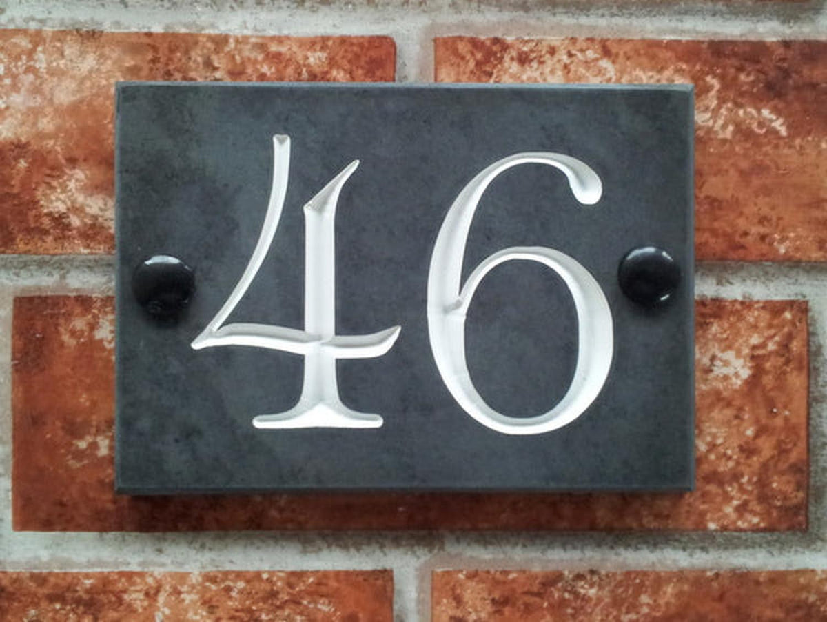 Slate house number sign 140mm x 100mm | House Sign Shop