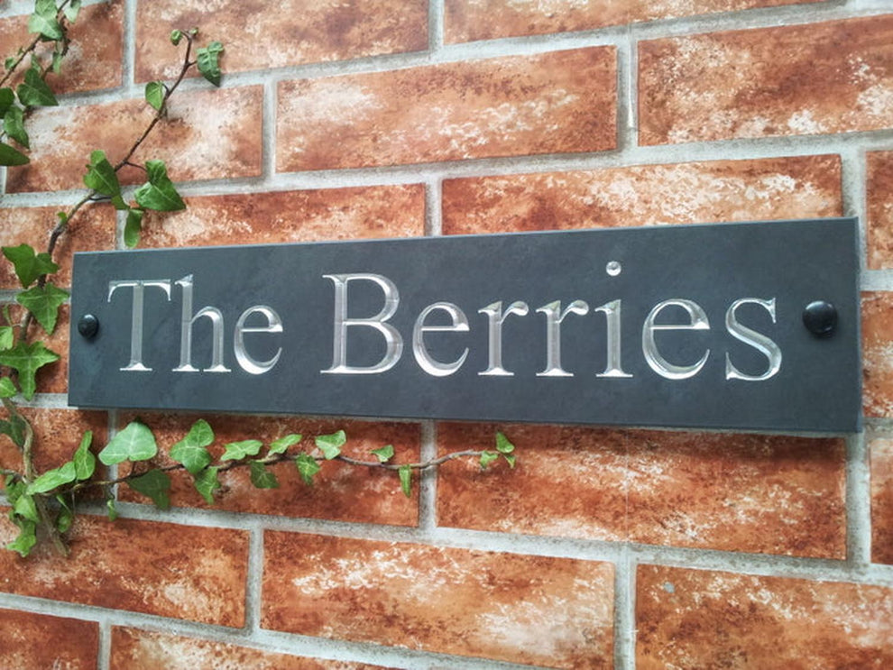 Large Slate Name Plate 450mm - Single Line UK – House-Sign-Shop