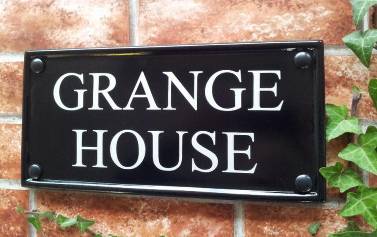 Rectangular House Sign 298x140mm — Personalised Reflective House Sign ...