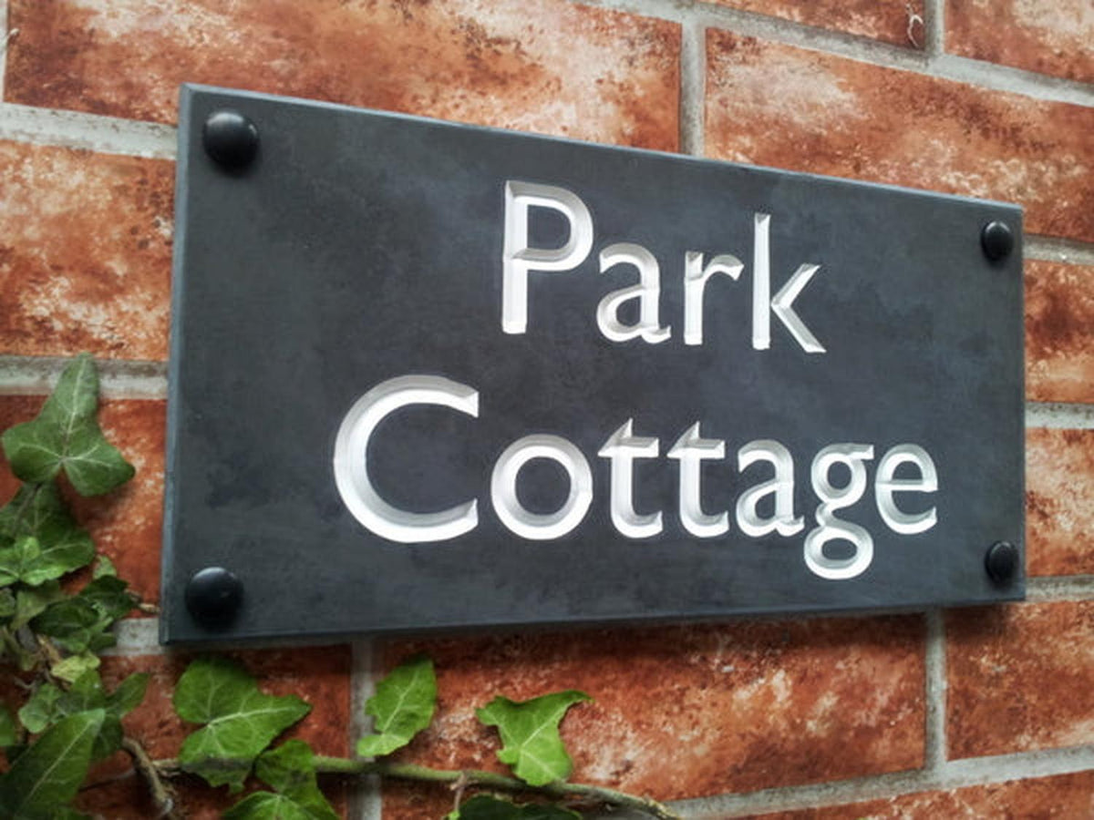 Engraved slate house sign 300mm x 150mm | House Sign Shop