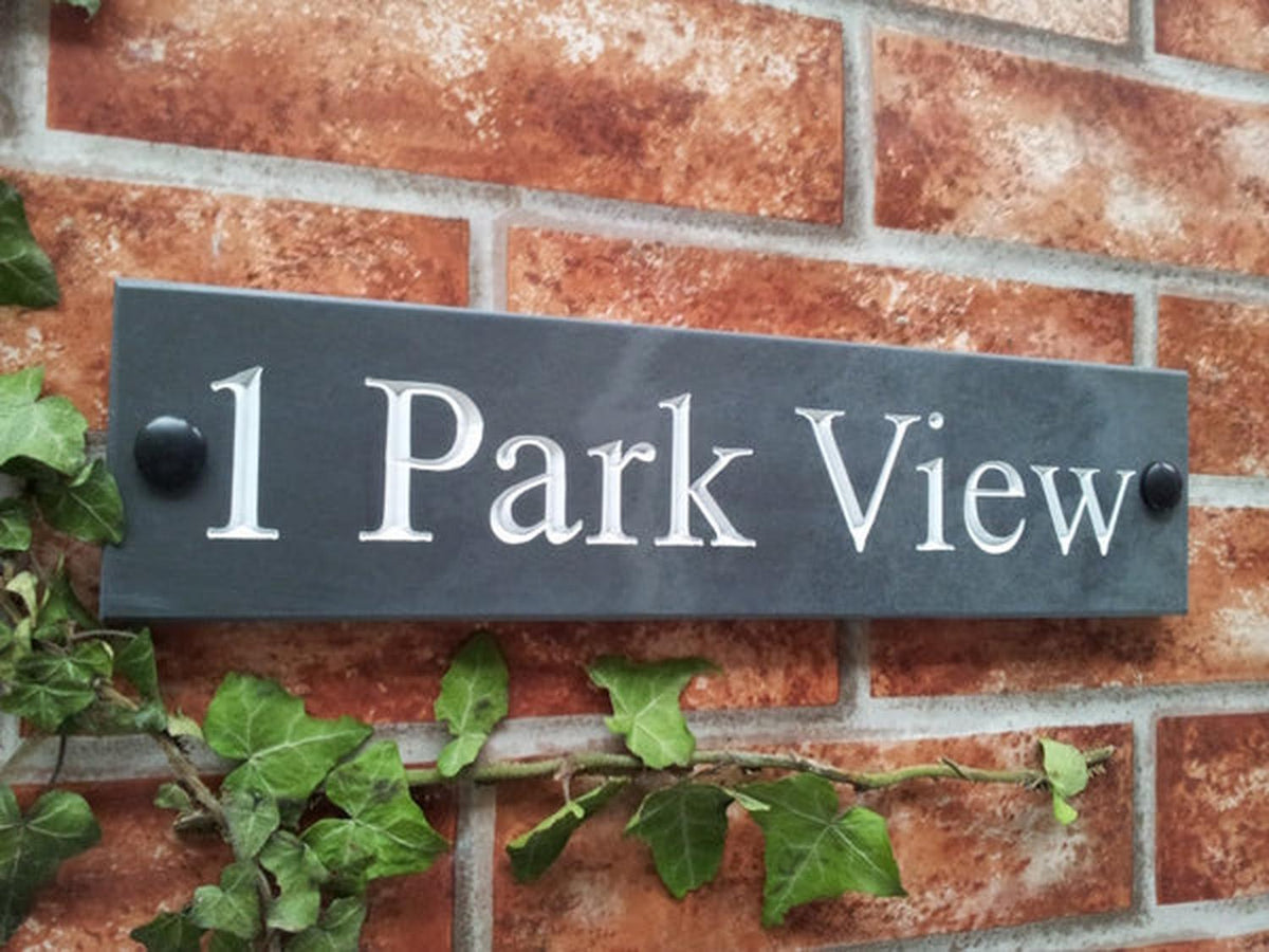 Slate house name sign / address plate 300 x 75 | House Sign Shop