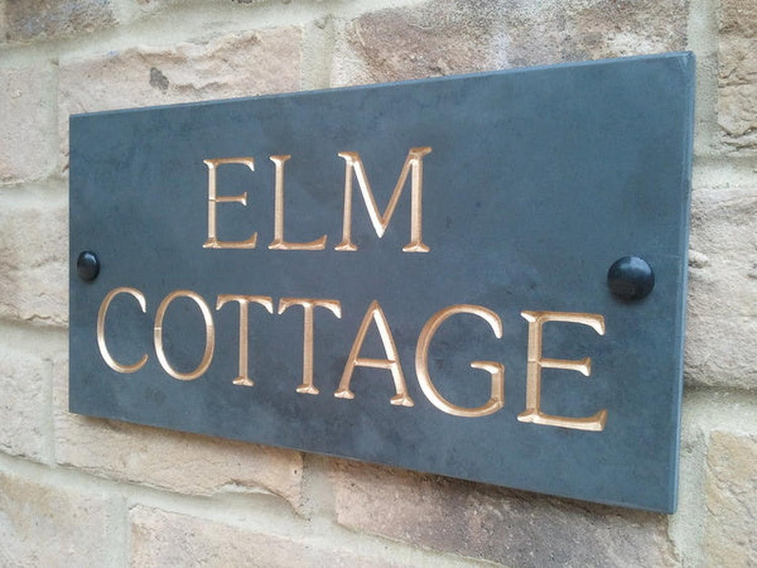 Slate Address Plaque 300mm - 2 Line Name Plaque UK – House-Sign-Shop