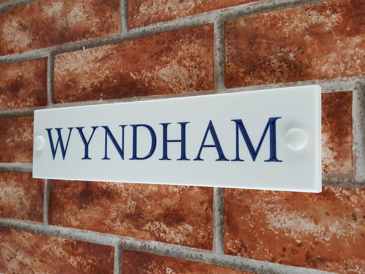 White house name sign / address plate 300 x 75 x 9mm | House Sign Shop